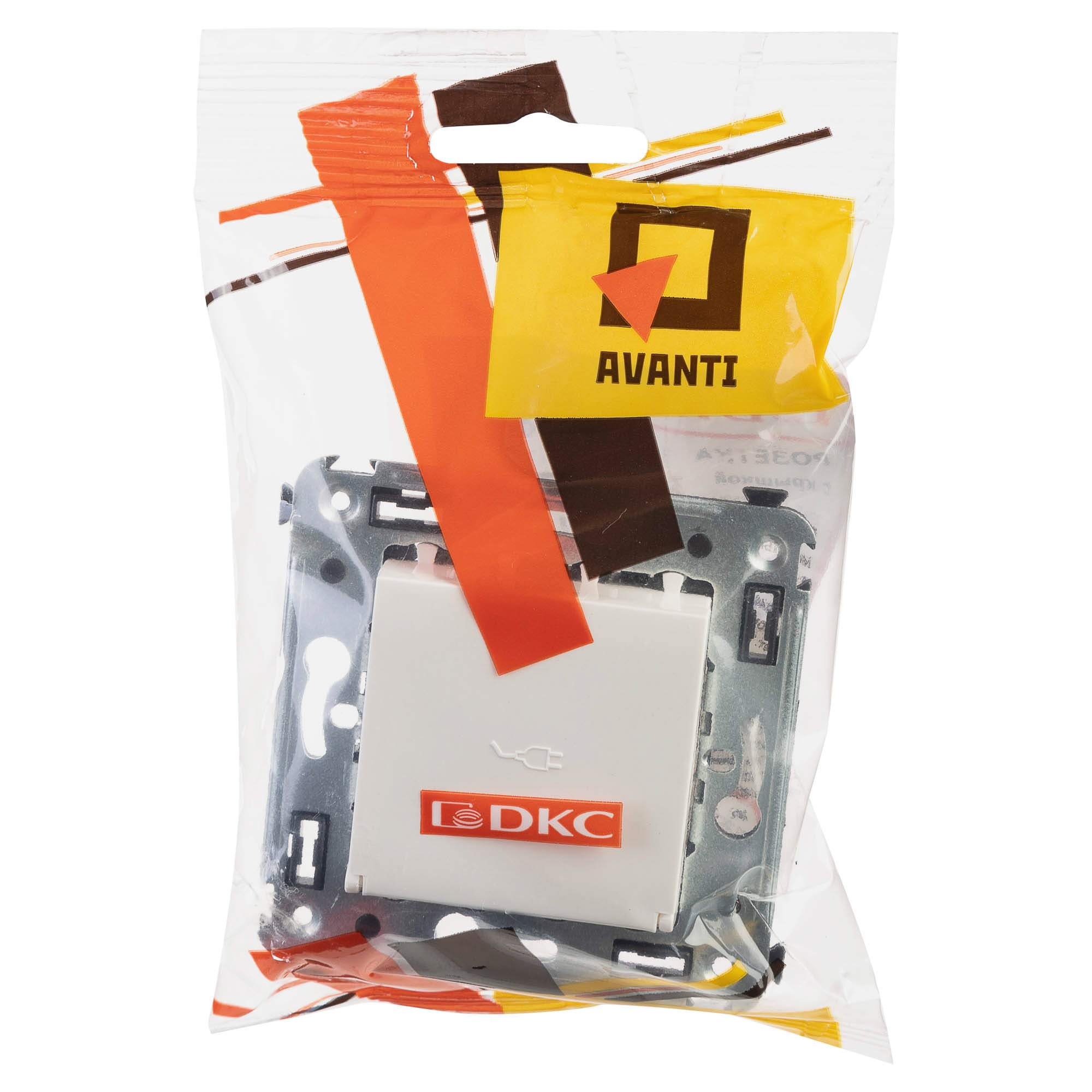 Розетка с крышкой в стену, 2P+E, с з/ш, Avanti, белое облако ДКС|DKC: подробные характеристики ...