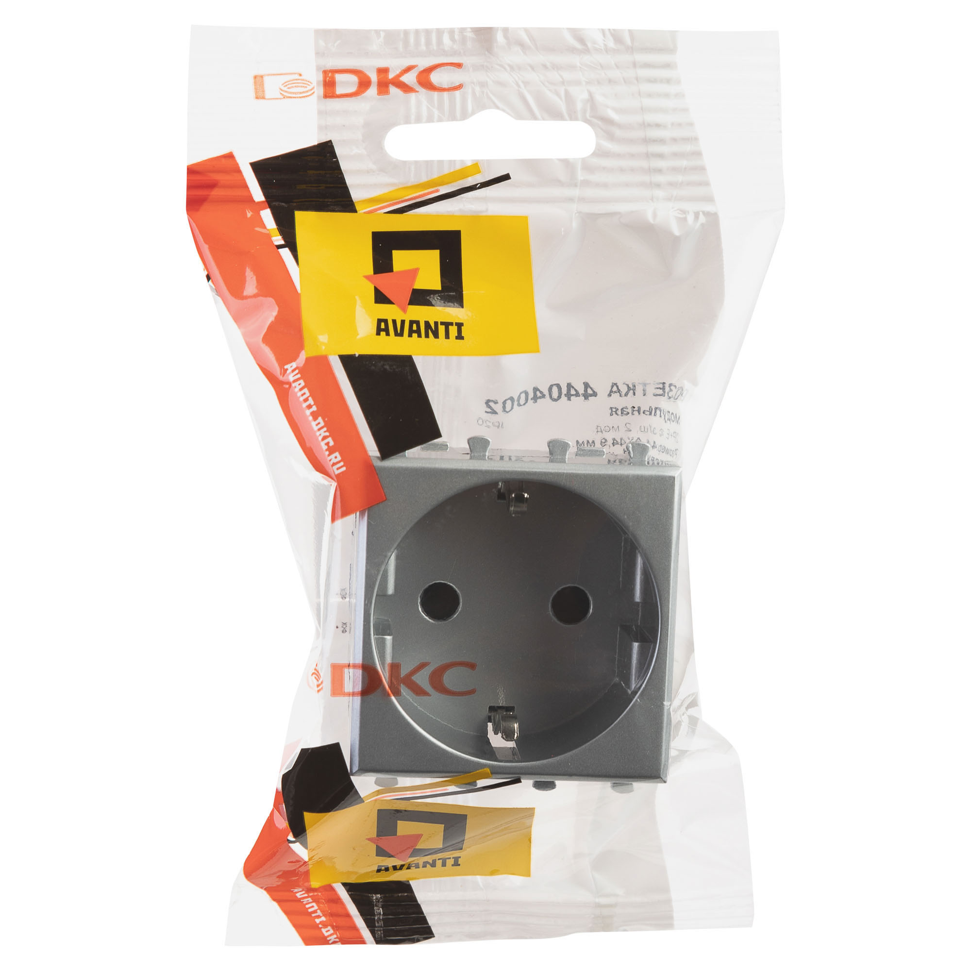 Розетка модульная, 2P+E, с з/ш, Avanti, закаленная сталь, 2 модуля ДКС|DKC: подробные ...