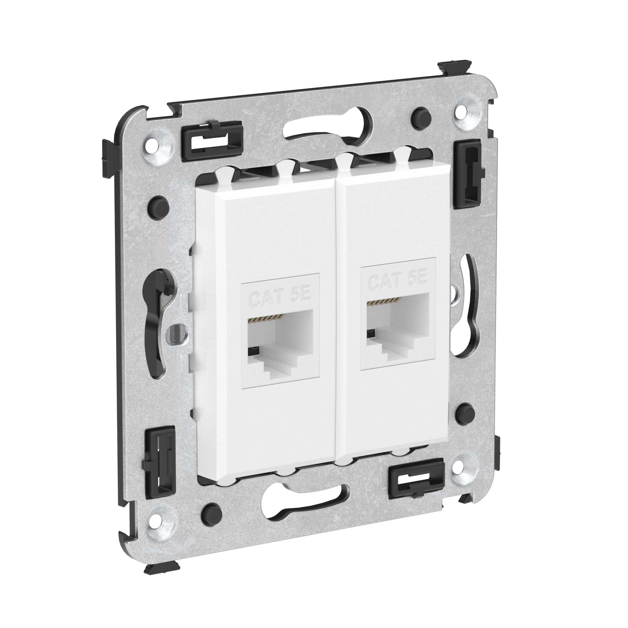 Компьютерная розетка RJ-45 без шторки в стену, кат.5е двойная, "Avanti ...