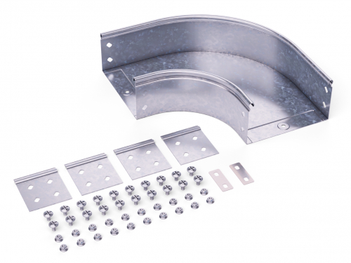 Угол CPO 90 горизонт.90° 100x50 в компл.с крепежн.элементами и соединит.пластинами,необходимыми ...